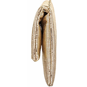 Venoline Large Metal Mesh Evening Clutch Bag Convertible Handbag Tassel Purse Gold