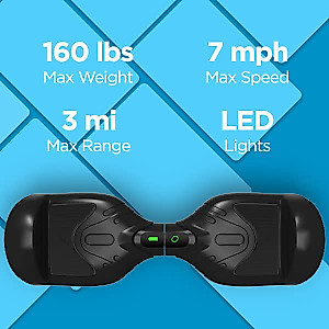 Hover-1 Blast Electric Self-Balancing Hoverboard with 6.5” Tires, Dual 160W Motors & Kart Buggy Attachment | Compatible with Most 6.5" & 8" Electric Hoverboards