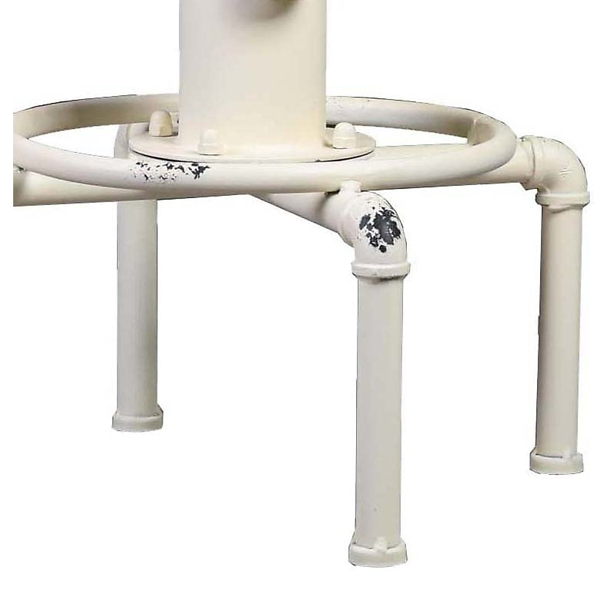 Topower Antique Vintage Industrial Barstool Solid Wood Water Pipe Fire Hydrant Design Cafe Coffee Industrial Bar Stool Set of 2 Antique White