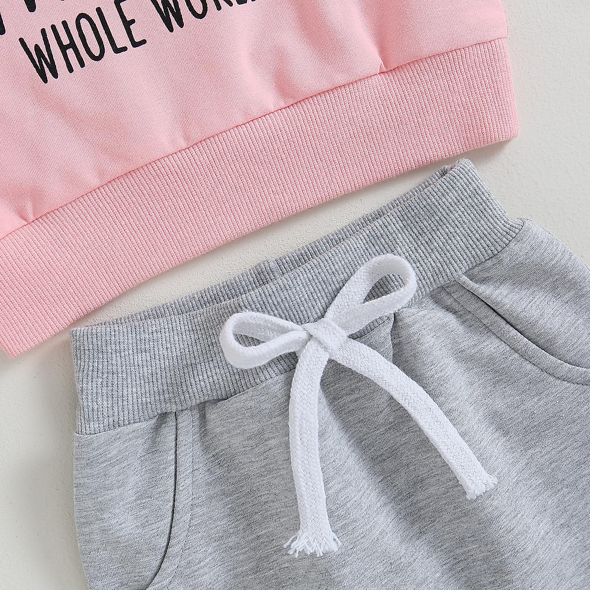 Hnyenmcko Toddler Baby Girl Clothes Long Sleeve Crewneck Letter Print Sweatshirt Top Casual Pants Sets 2Pcs Fall Winter Outfits (B-Pink, 18-24 Months)