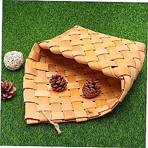 Outanaya 2pcs Sundry Storage Baskets Rattan Kitchen Basket Embellishments for Crafting Wicker Basket Easter Storage Basket Wicker Laundry Basket Laundry Baskets Cloth Storage Basket