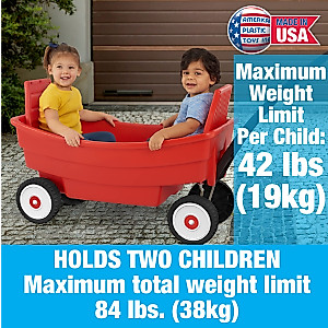 American Plastic Toys Ride & Stow Deluxe Wagon for Toddlers & Kids Ages 18 Months and Up | Lightweight & Durable | Made in USA from Safe Plastics | Make Family Memories