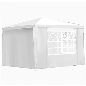 LUARANE 10’ x 10’ Canopy Gazebo, Outdoor Patio Pavilion Screen Shelter Pop Up Shelter with 4 Removable Sidewalls and Clear Windows, Wedding Party Event Tent for Garden, Lawn