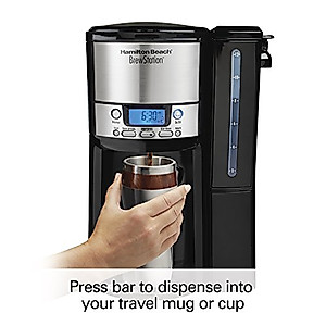 Hamilton Beach 12-Cup Coffee Maker, Programmable BrewStation Dispensing Coffee Machine, Black - Removable Reservoir (47900)