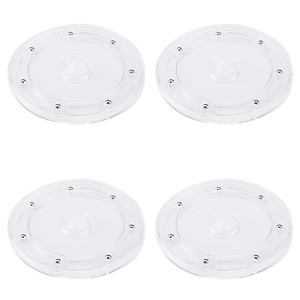 Semetall 4pcs 6" Acrylic Lazy Susan Rotating Swivel Plate Round Turntable Organizer for Makeup Table Kitchen Cabinet Spice Rack Cake,Clear