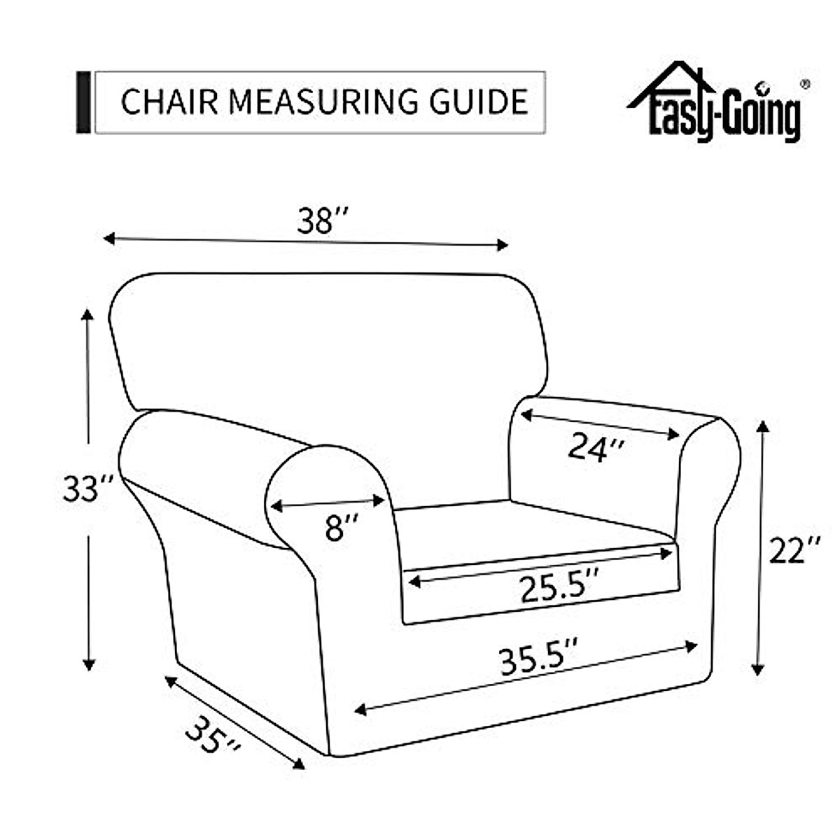 Easy-Going 2 Pieces Microfiber Stretch Chair Slipcover – Spandex Soft Fitted Sofa Couch Cover Washable Furniture Protector with Elastic Bottom Kids Pet Wine