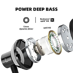 SoundMAGIC S20BT Neckband Bluetooth Headphones Wireless Earphones HiFi Stereo in Ear Headset with Microphone Lightweight Sports Earbuds Long Playtime Stable Connection Black