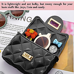 AUGUST 18 Mini Little Girls Purses, Toddler Purse For Girls, Fashion Crossbody Purse Handbag For Kids With Gold Chain Pearl Handle (Black)