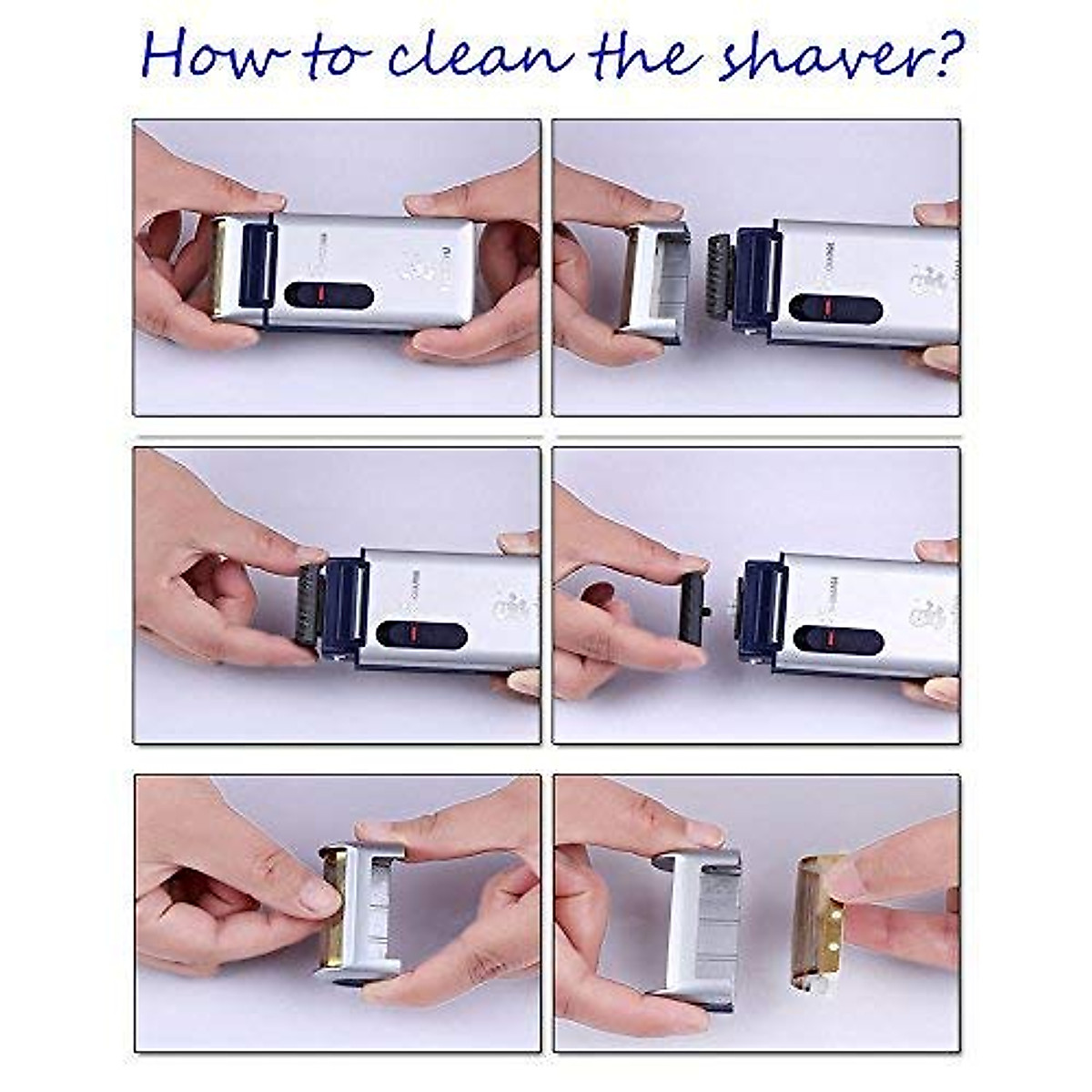 Electric Razor Yandou Silver Beards Shaver Men Rechargeable Pop-up Mustache Scrapper U Shape Women Girls Eyebrow Eyelashes Trimmer Body Pubes Clipper Arm Leg Mane Stripper Short Hair Curls Beautifier