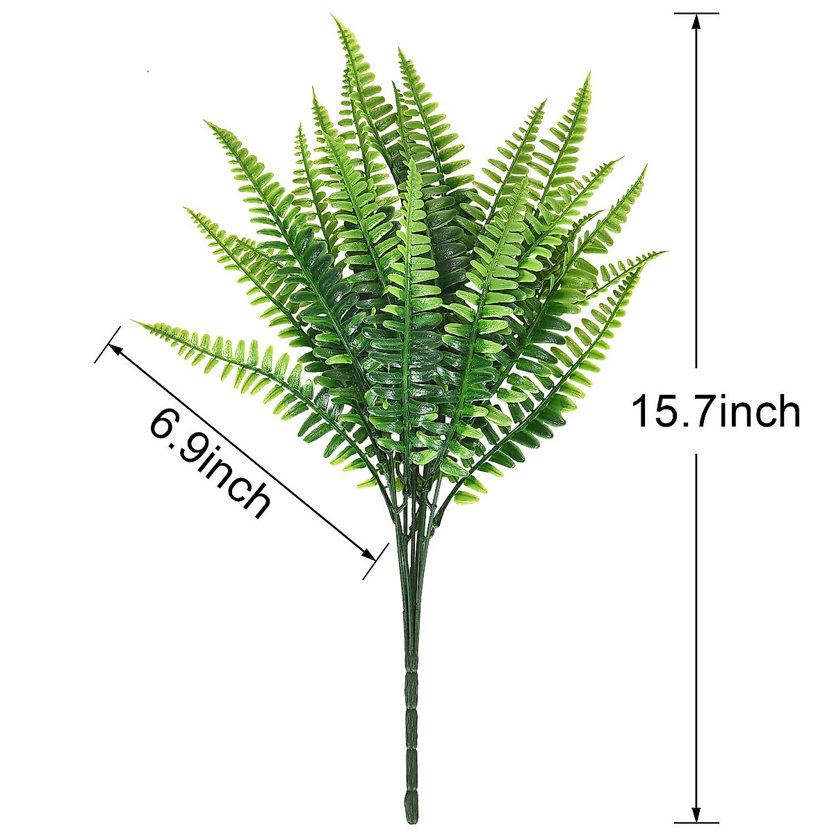 Dolicer 6 Pcs Artificial Boston Fern Plants, Boston Fern Bush Plant Shrubs Artificial Boston Fern Bush Plant Arrangement Greenery Bushes Artificial Shrubs for Wedding Garden Office Verandah Home Decor