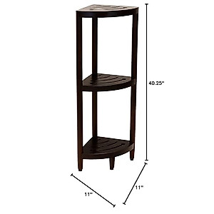 AquaTeak Kai Mocha Corner Teak Bath Shelf