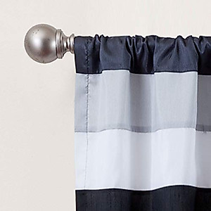 Lush Decor Triangle Home Fashions 19341 Iman Valance, White/Black, 18 x 84-inch