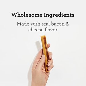 DreamBone DreamSticks with Real Bacon and Cheese Flavor, Rawhide Free Dog Chew Sticks 15 Sticks
