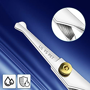 LILYS PET 5.0" Right-Handed Round-Tip Pet Grooming Scissors, Stainless Steel Small Ball Tip for Nose Hair,Ear Hair,Face Hair,Paw Hair for Dogs and Cats…