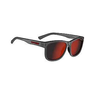 Tifosi Optics Swank XL Sunglasses (Satin Vapor, Smoke Lens with Red Mirror)