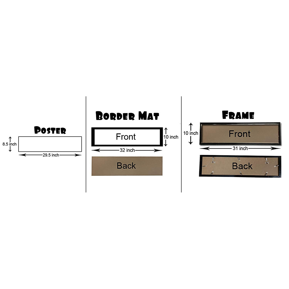 Finding Nemo - Personalized Birthday Name Poster with Custom Name On it, Border Mat and Frame Options