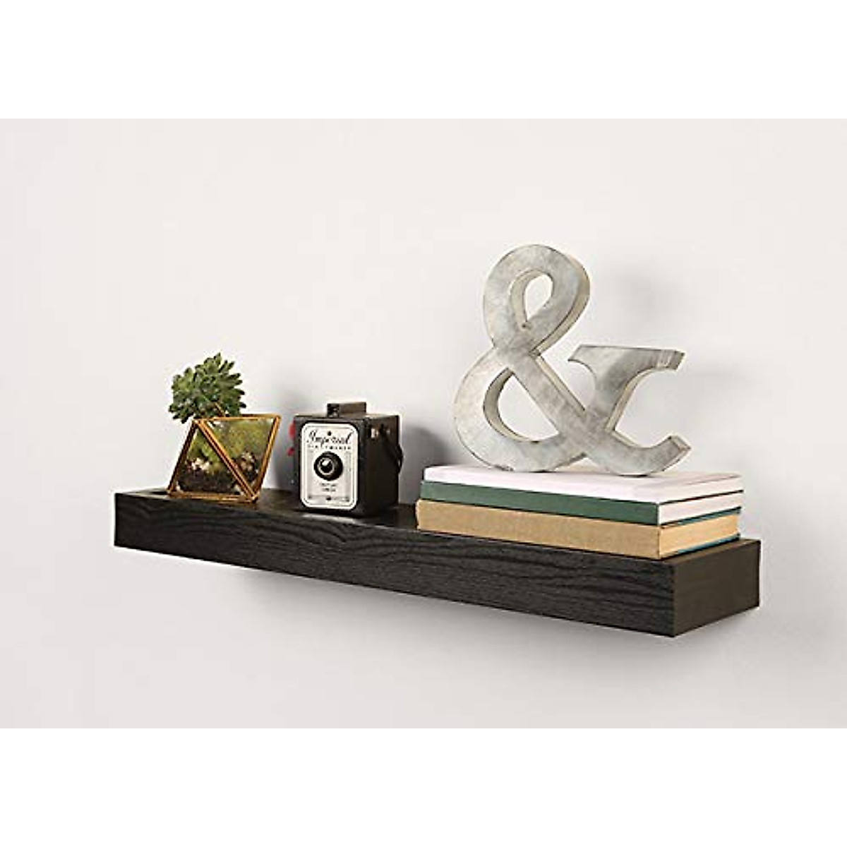 HIGH & MIGHTY 515602 Modern 18" Floating Shelf Holds up to 15lbs, Easy Tool-Free Dry Wall Installation, Flat, Retail Packaging, Black