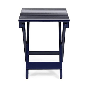 Christopher Knight Home Daphne Outdoor Folding Side Table, Navy Blue