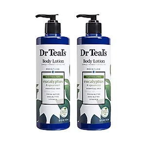 Dr Teal's Body Lotion Moisture Rejuvenating Eucalyptus & Spearmint, 16 fl oz Pack of 2