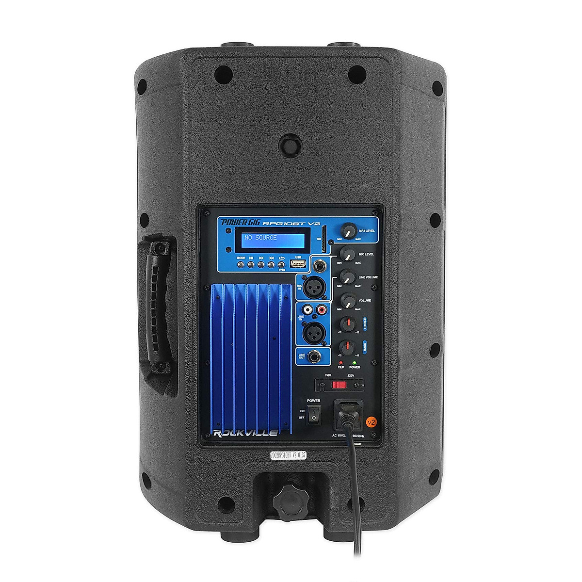 Rockville RPG10BT V2 10" Powered 600W DJ PA Speaker Bluetooth/Wireless/Remote/EQ, 10”, Black