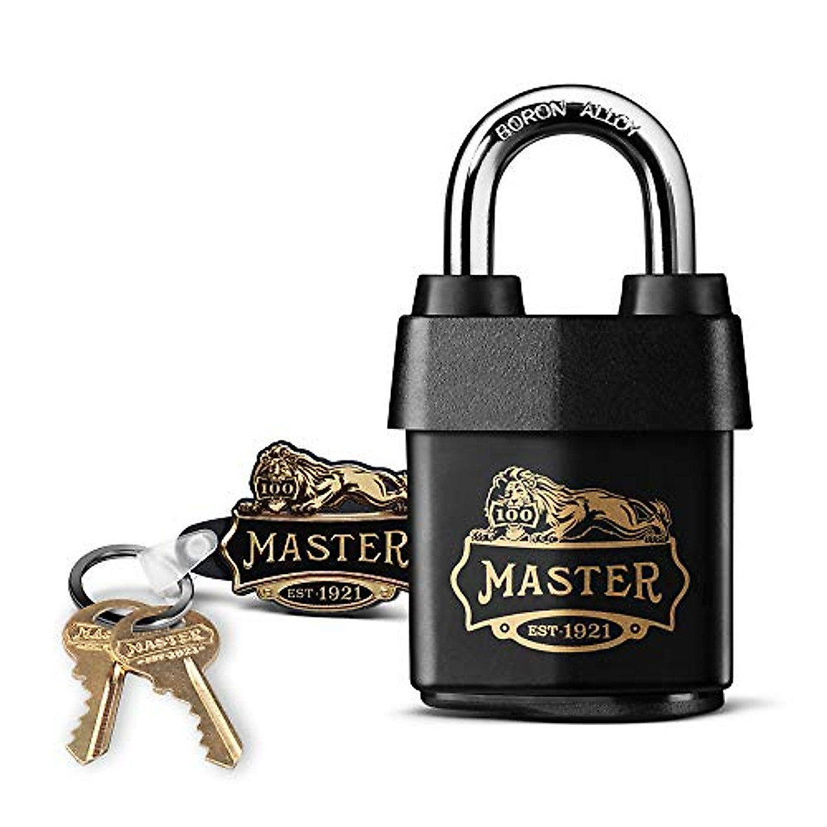 Master Lock 1921D Keyed Padlock, 2-1/8 in Wide, Black