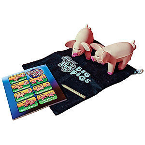 Pass The Pigs Big Pigs by Winning Moves Games USA, Hysterical Pig-Dice Rolling Game with Oversized Foam Pigs for 2 to 4 Players, Ages 8 +