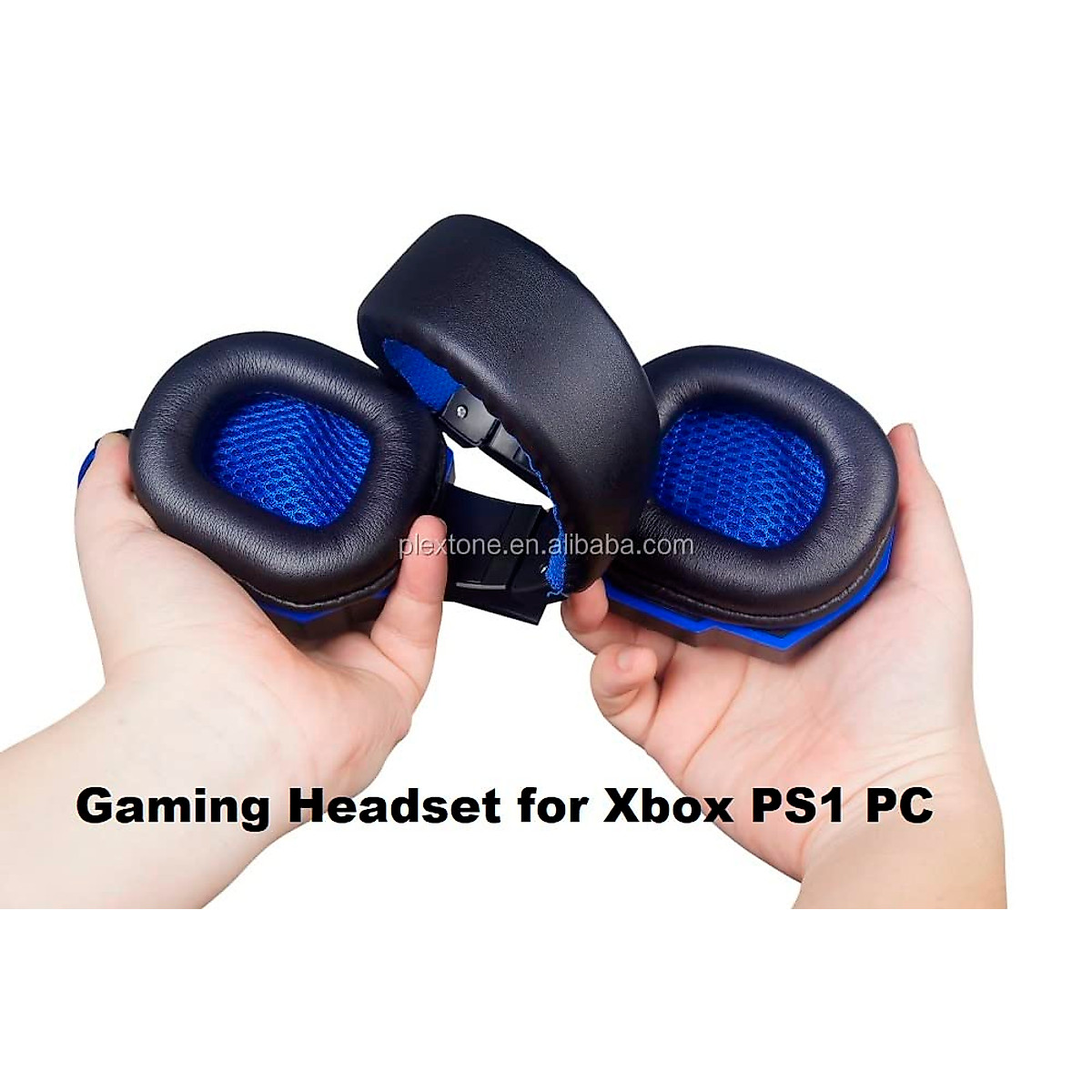 Plextone PC780 Gaming Headset with Microphone Stereo Bass Earphone for PC, Xbox One, PS4, Mac, Mobile and VR (Black and Red)