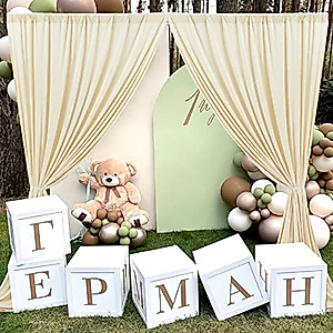 Champagne Backdrop Curtain for Parties Wedding Baby Shower Wrinkle Free Photo Curtains Backdrop Drapes Fabric Decoration for Bridal Shower 5ft x 7ft,2 Panels