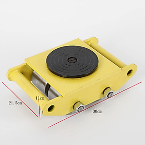 Machine Skates,6T Machinery Skate Dolly, Heavy Duty Machinery Dolly Skate Mover Roller Cargo Trolley 13200 lbs Suitable for Warehousing,Transportation and Other handling Machinery skids (Yellow)