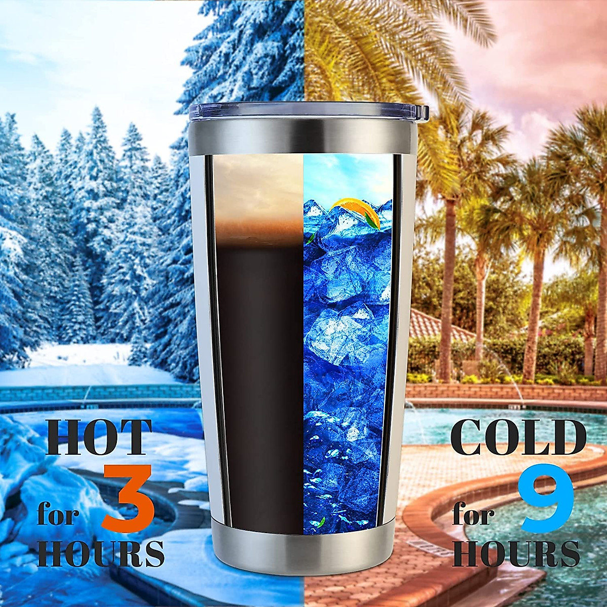 20 oz Stainless Steel Double Wall Vacuum Vasos Travel Cup Tumbler Thermal Coffee Mug Cup With Lid (yellow)