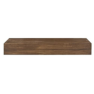 Kate and Laurel Boxx Floating Wooden Wall Mantel Shelf, 36 Inches, Rustic Brown