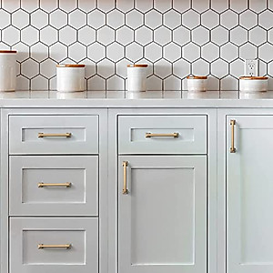 KNOKLOCK 10 Pack 5 Inch(128mm) Kitchen Cabinet Handles Champagne Bronze Cabinet Pulls Gold Kitchen Cabinet Hardware Drawer Pulls for Dresser Cupboard Wardrobe