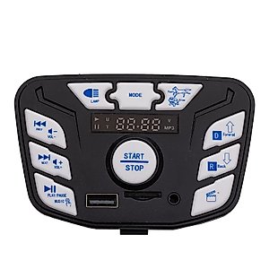 weelye JR1927M-Z Blue 24V Children's Electric Vehicle Power Supply Central Control Switch Multi-Function Bluetooth Connection Music Power Display Center Panel Electric Toy Car Replacement Parts