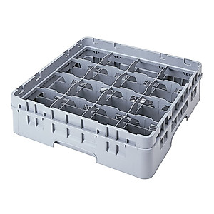 Cambro 16C414151 Camrack Soft Gray Full Size 16-Compt Cup Rack