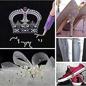 Hotfix Applicator, 7-in-1 Hot Fix Rhinestone Applicator Wand Setter Tool Kit with 7 Tips, 2 Pencils and Tweezers