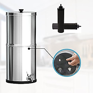 Huining 2PCS Black Water Filters for Household Water Bucket Water Filtration System Gravity Water Filter System Water Purifier Survival Compatible With Berkey Water Filter System