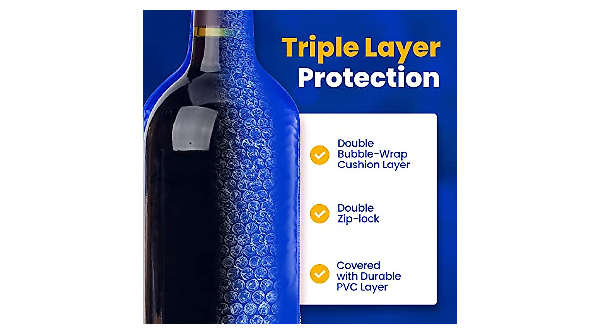 Liquid Spectrum 6 Pack Reusable Wine Protector - Leak-Proof Travel Bag
