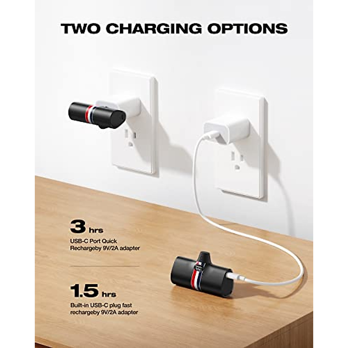 VIYISI Mini Portable Charger USB C,5000mAh 20W PD Fast Charging Battery Pack with Stand,LED Display Power Bank Compatible with Samsung S22/S21/S10/S9,Note,Moto,LG,Oculus Quest,Android Phones etc-Black