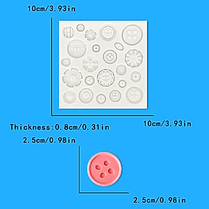 Button Shape Silicone Fondant Mold for Cake, Candy Chocolate Gumpaste Resin Button Making Mold