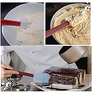 Silicone Rubber Spatula, Commercial Spatula, 3PCS Heat Resistant Silicone Spatula, Dishwasher-Safe, for Mixing, Frying & Spreading without Scratching Your Nonstick Pan Set 3 (10 inch)