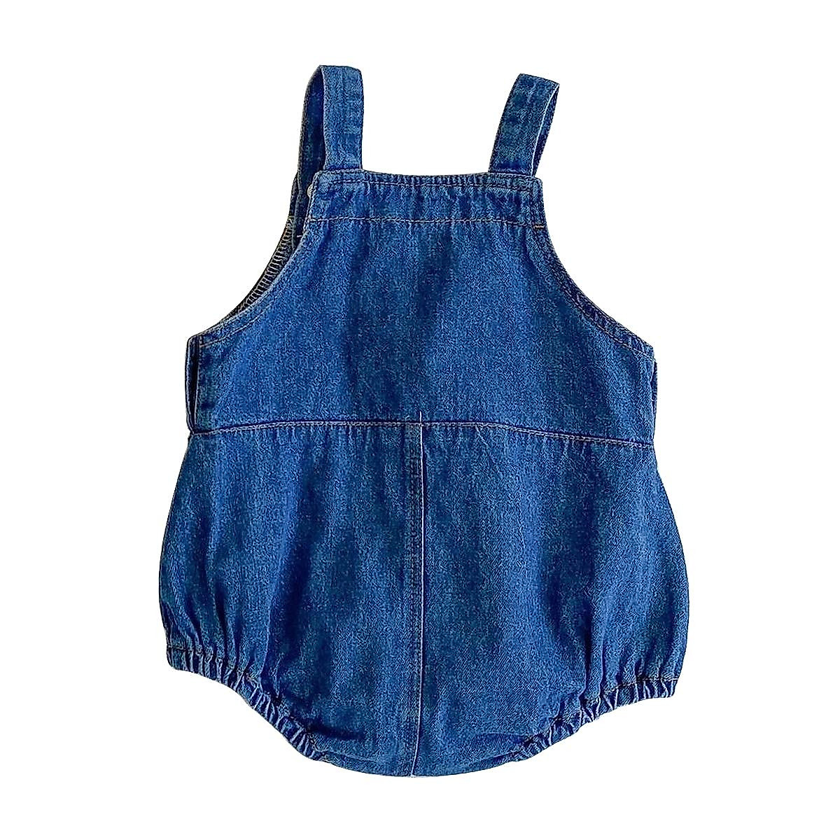 HOOLCHEAN Baby Boy or Girl Denim Bodysuit with Straps Infant Cotton Jeans Romper (Blue, 66: 0-3 Months)