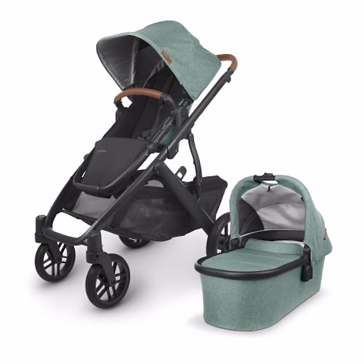 Vista V2 Stroller - Gwen (Green mélange/Carbon/Saddle Leather)