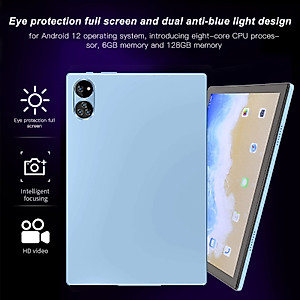 10 Inch Tablet, HD 1920x1200 IPS 2.4G 5G Dual Band WiFi Blue for Android 12 Kids Tablet 100-240V for Work (US Plug)