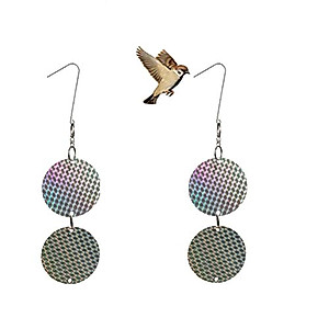 generic 8Pcs Reflective Round Flakelet Bird Proof Tool Reflective Scare Wafer Protective Reflective Hangings Hanging Decor Deterrent Control Device for Woodpeckers Pigeons