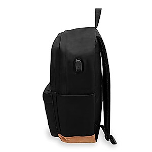 Everest Unisex Adults Vintage Laptop Backpack, Black, One Size US
