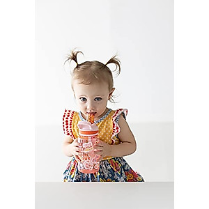 Pearhead Girl Power Kids Water Bottle for School, Spill Proof, Tritan Flip Straw 16oz, BPA Free and Dishwasher Safe, Travel and Sports Tumbler, School Supplies, Pink