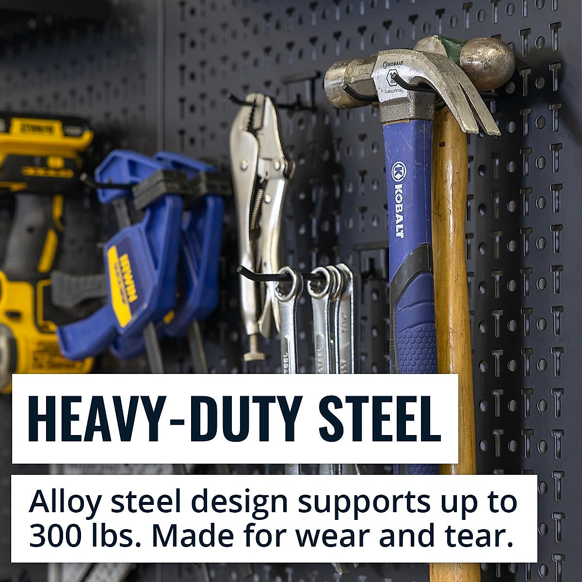 Heavy-Duty Pegboard Wall Kit, 13 Lockable Attachments, Garage Organization & Storage, 2 Panel Pegboard System, Solid Steel Holds 300 lbs, 34 in. x 32 in.