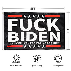 XIFAN Premium Flag for Fuck Biden 3x5 Ft FK Biden Polyester Banner with Brass Grommets Outdoor Decoration