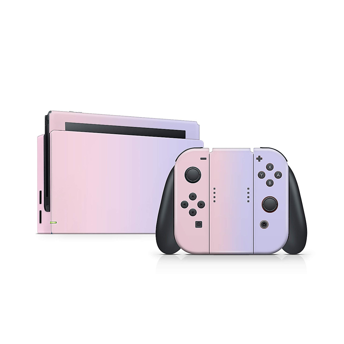 Tacky Design Duo Color Skin Compatible with Nintendo Switch Skin Wrap Cover, Pastel Pink and Purple Skin for Nintendo Switch Stickers, Premium Vinyl 3M Full Wrap Decal.