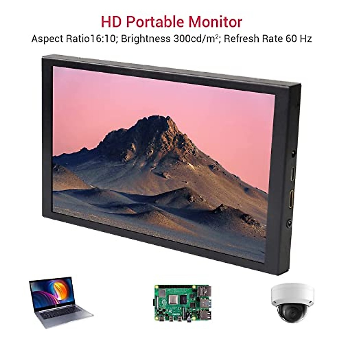 ELECROW 8 Inch Touchscreen Monitor Portable Screen HDMI-Compatible LCD Display 1280x800 Compatible with Raspberry Pi PC Jetson Nano Game Consoles